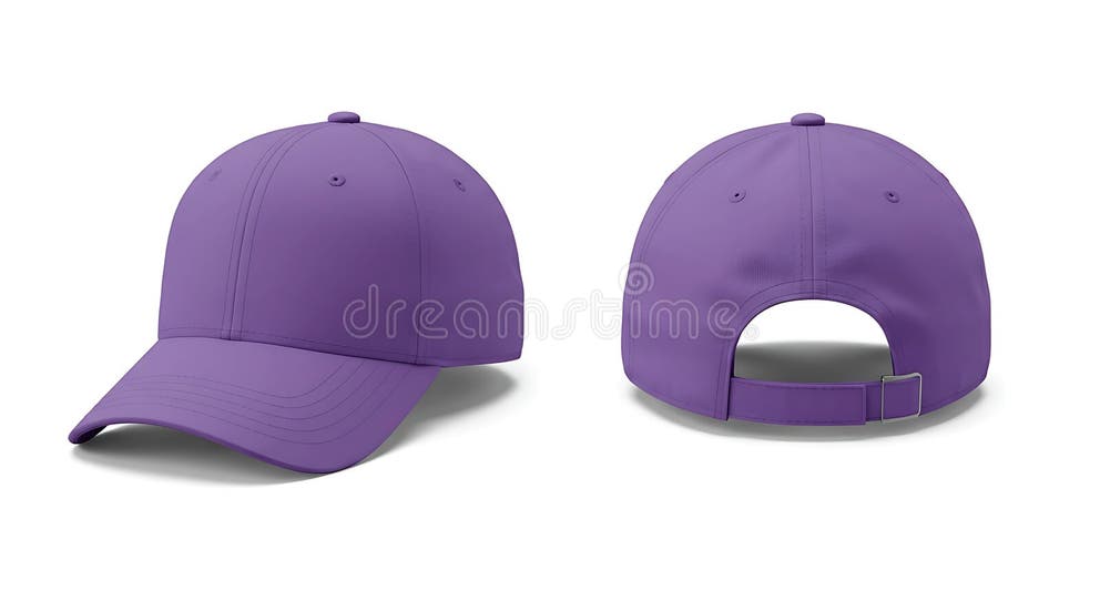 Purple Baseball Cap Mockup stock illustration. Illustration of display ...