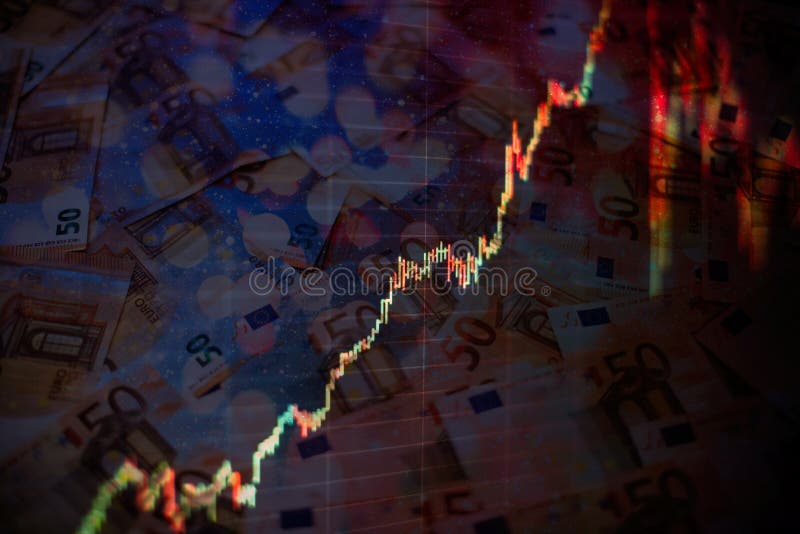 Display of quotes pricing graph visualization. Stock market graph and ...