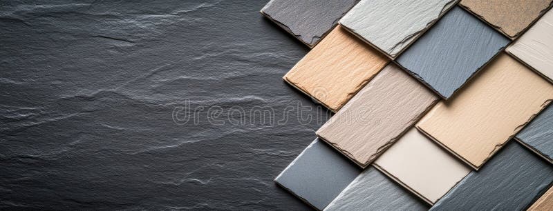 Display Rack Features a Variety of Ceramic Tile Samples in Shades of ...