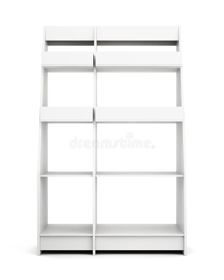 Shelves Front View on White Background. 3d Rendering Stock Illustration ...
