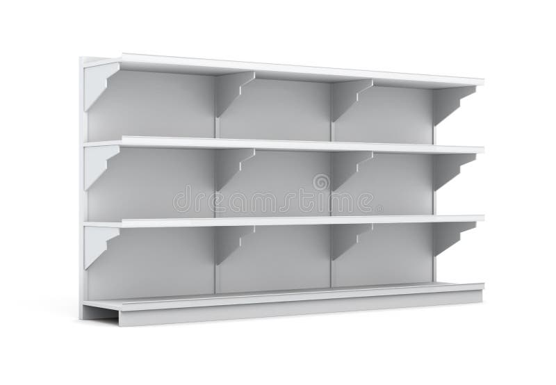 Display Rack with Shelves Isolated on White Background. Front Vi Stock ...