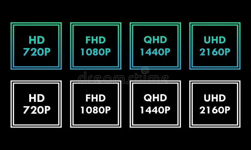 Display resolution logo stock vector. Illustration of full - 264047032