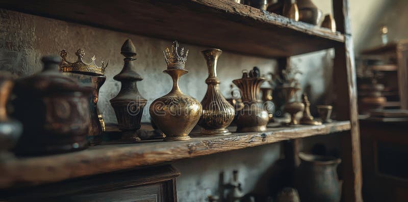 A Display of Retro Items on a Shelf, Great for Adding a Vintage Flair ...