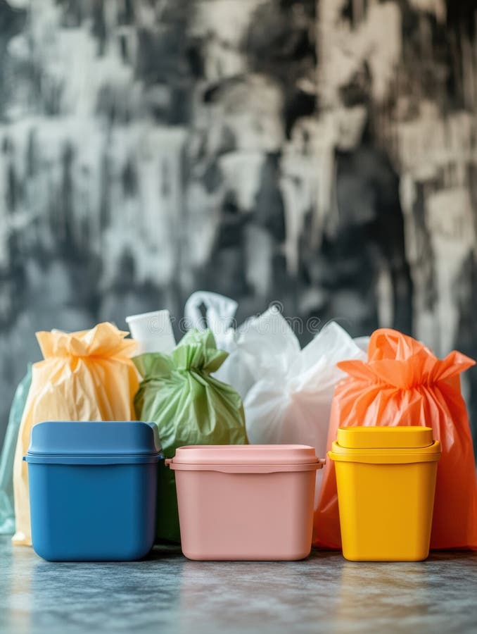 A Display of Reusable Containers Contrasts with Colorful Single-use ...