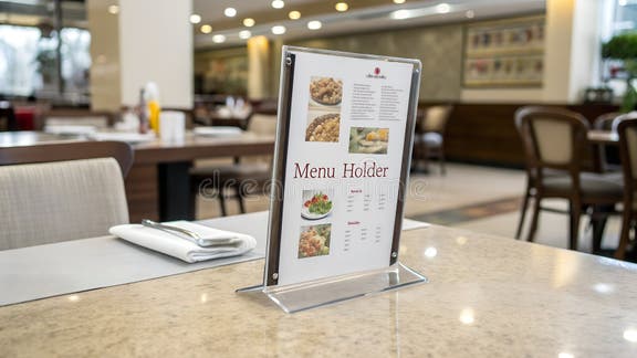 Display a Sample Table Tent Design with a Menu Holder on a Table Using ...