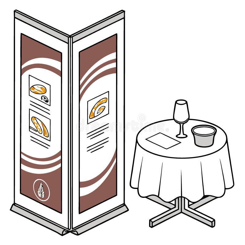 Display a Sample Table Tent Design with a Menu Holder on a Table Using ...