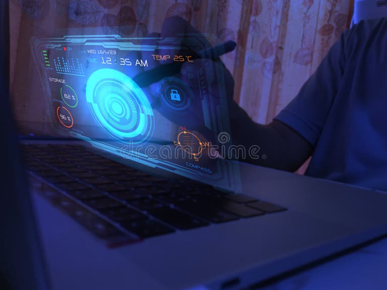 Display Screen Data Technology Concept Laptop Program Control and ...