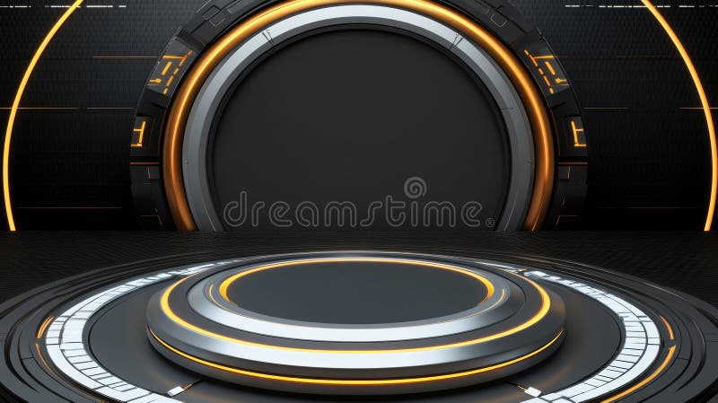 Display Screen with Futuristic Appearance, Accompanied by Abstract Wave ...