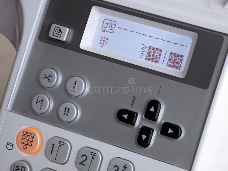Display of a Sewing Machine Stock Photo - Image of display, electronic ...