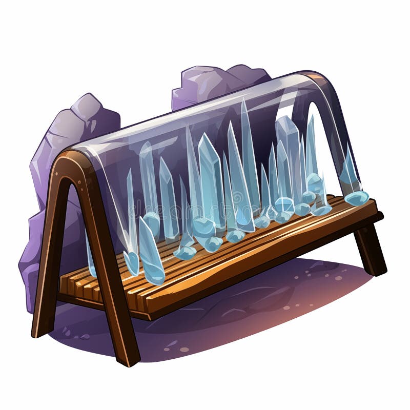 Display of Sharp Blue Crystals in a Protective Glass Case Stock ...