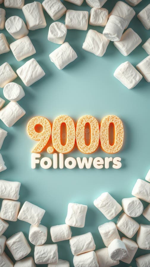 Celebration of 9000 Followers with Marshmallow Backdrop and Colorful ...