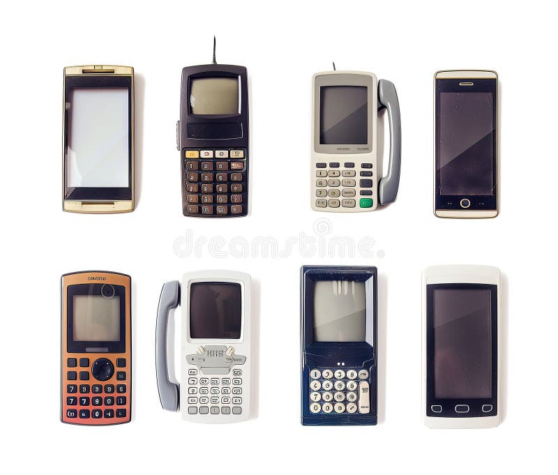 Evolution of Cell Phones from Vintage To Modern Devices Stock ...
