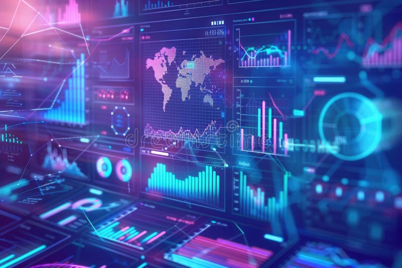 The Display Shows Various Graphs and Analytics Related To Global Social ...