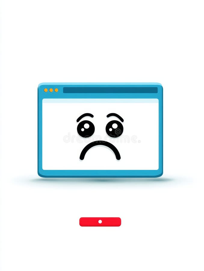 Website Crash Screen Featuring Frowning Emoji with Clean Right Zone ...