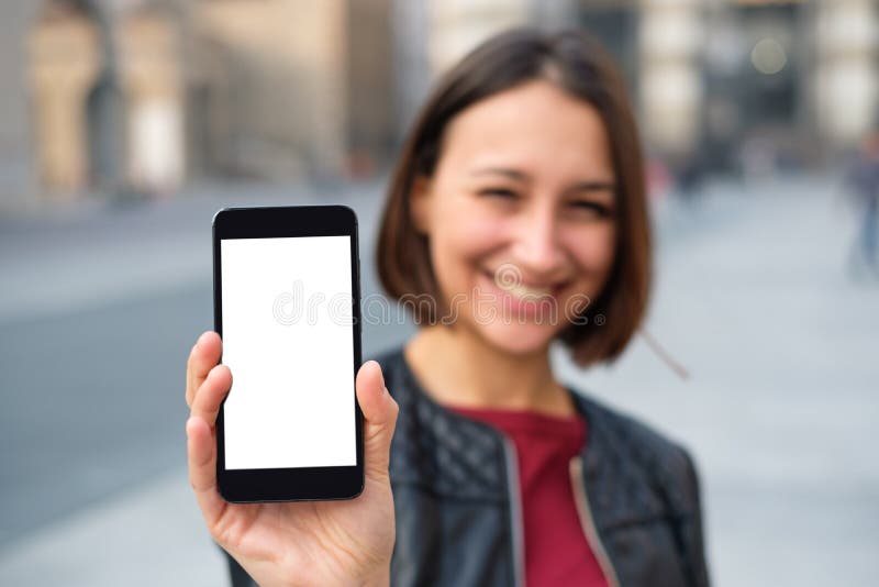 Display of Smartphone with Empty Copy Space for Text Stock Image ...