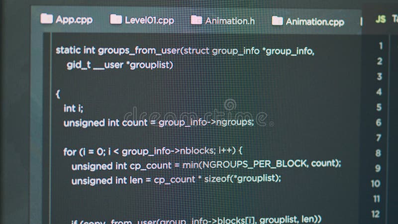 Display Of Software Developer Typing Database Functions Script On Html Terminal Window Stock