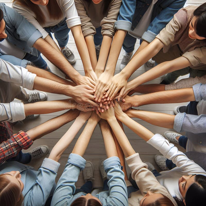 Together Towards Success: Youth Uniting Hands, Isolate Image ...