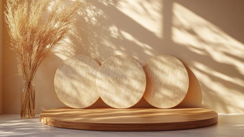 Display Stand Embracing Minimalism with Dried Pampas Grass in a Neutral ...