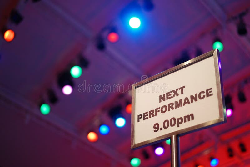 Close-up Interval Display Stand at a Night Indoor Performance Stock ...