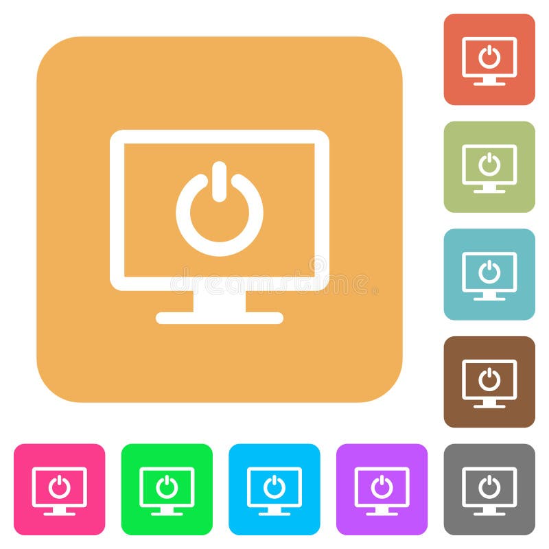 Display Standby Mode Rounded Square Flat Icons Stock Vector ...