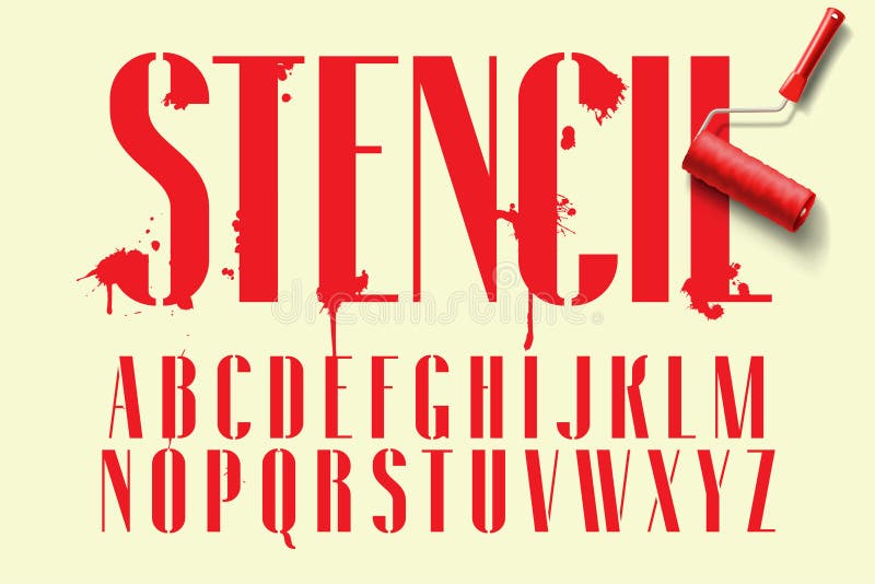 Display Stencil Sans Serif Font Stock Vector - Illustration of font ...