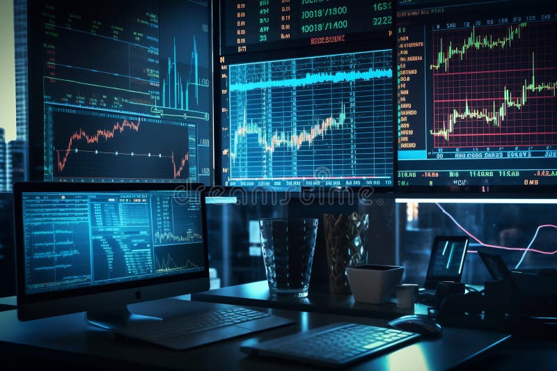 Display of Stock Market Quotes on the Computer Monitors Stock ...