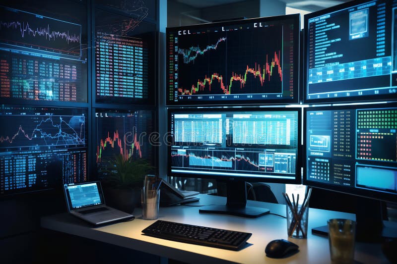 Display of Stock Market Quotes on the Computer Monitors Stock Image ...