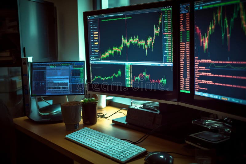 Display of Stock Market Quotes on the Computer Monitors Stock Image ...