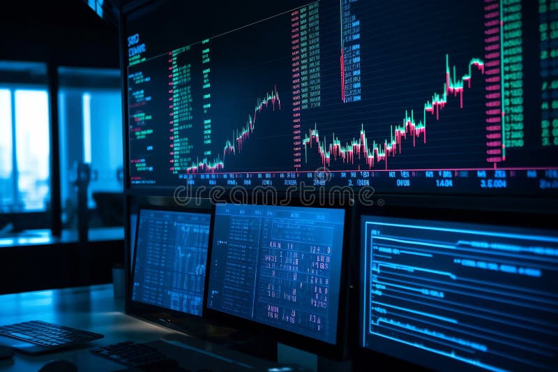 Display of Stock Market Quotes on the Computer Monitors Stock Image ...