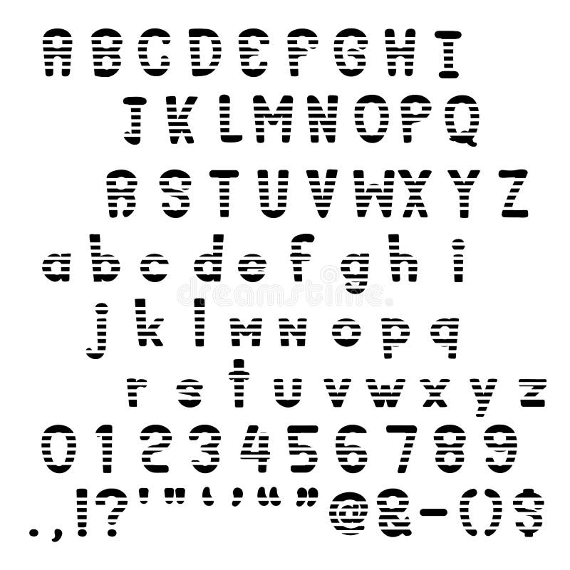 Display Stripe Font, Cute Handwritten Design, Vector Illistration Stock ...