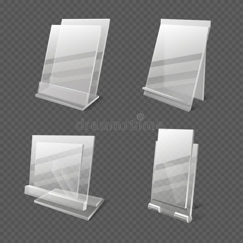 Display Tables, Transparent Plastic Sheets, Information Holders Vector ...