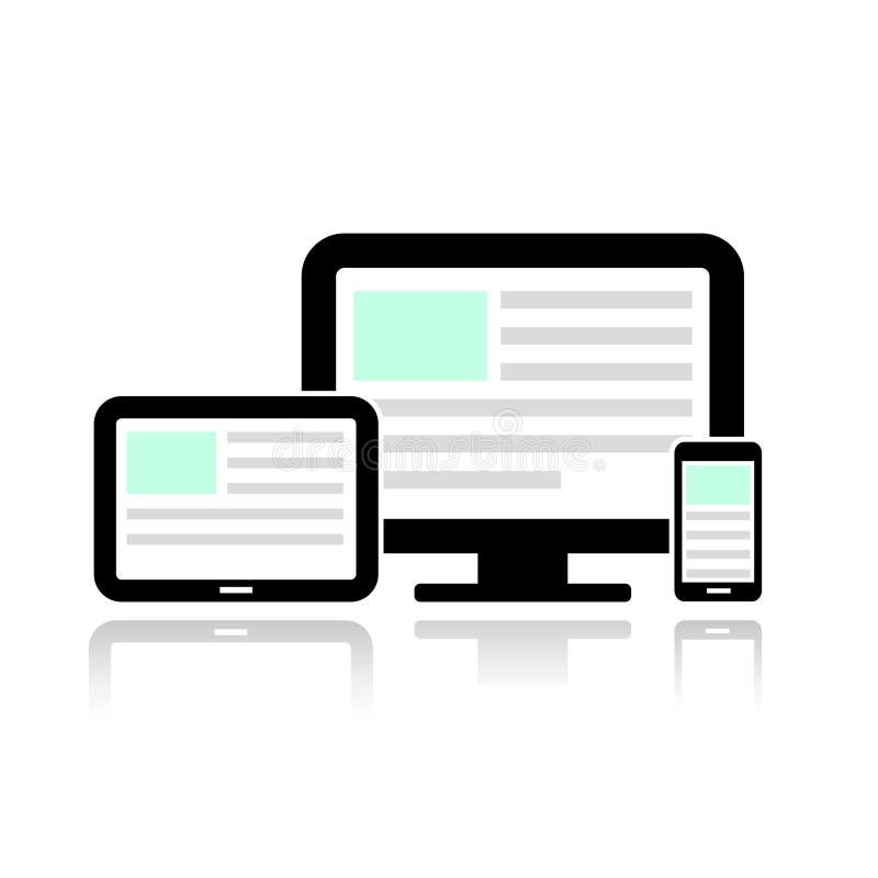 Responsive Design for Web - Computer Screen, Smartphone, Tablet Labels ...