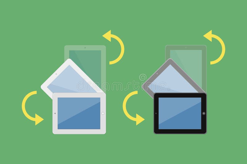 Display Tablet Screen Turning Visual Instruction Stock Vector ...