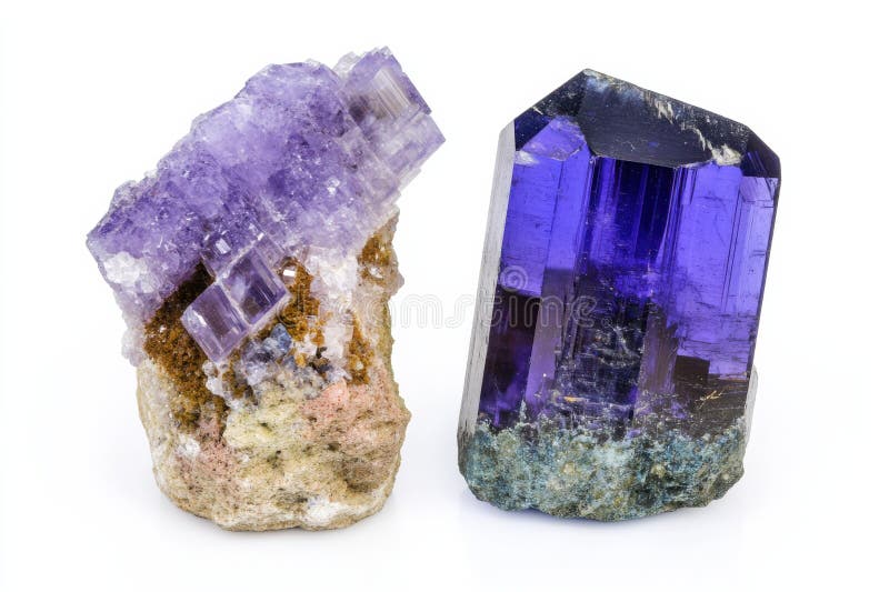 Display of Tanzanite Mineral Samples Showcasing Unique Colors and ...