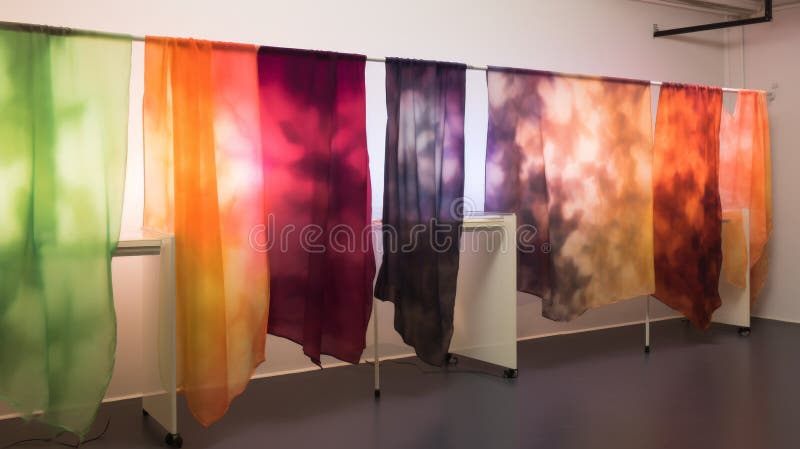 Colorful Textile Art Installation Stock Illustration - Illustration of ...