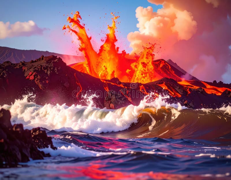 Display the Texture of Hot Magma Still Life Composition Stock ...