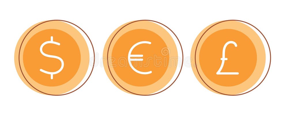 Three Different Types of Currency Displayed Stock Illustration ...