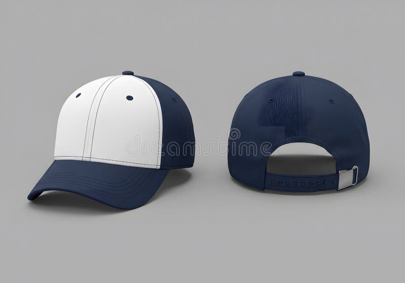 Display of a Two-tone Baseball Cap in Front and Back Views Stock ...