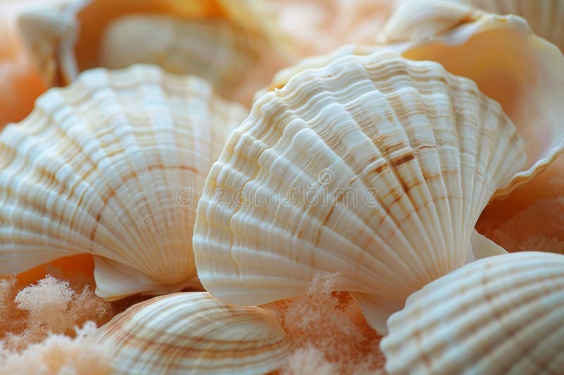 A Display of Unique Seashells Arranged on a Light Surface, Highlighting ...