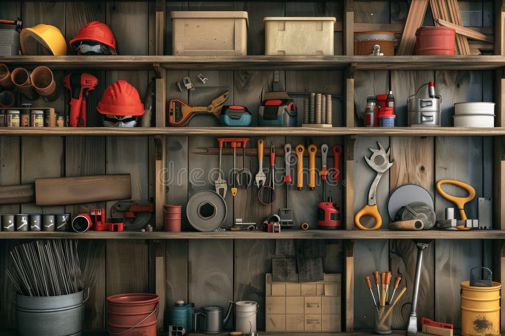 Display of Various Building Materials and Equipment for Construction ...