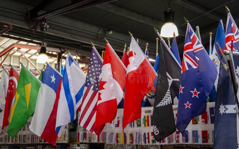 Display of Car Flags on a Market Stall Stock Photo - Image of capital ...