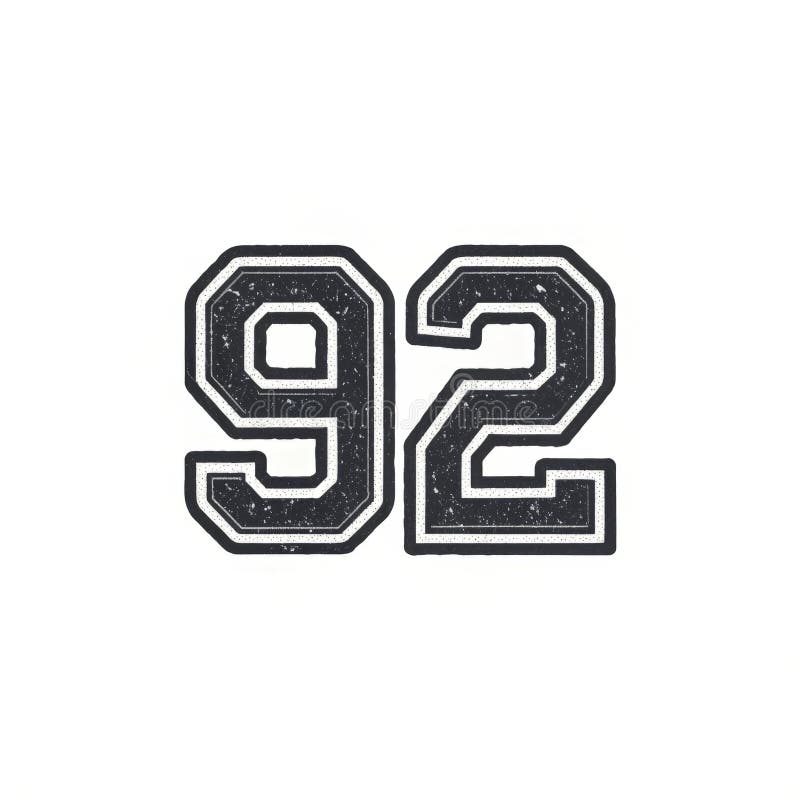 Display of Various Numbers with a Focus on the Number 92 in Bold ...