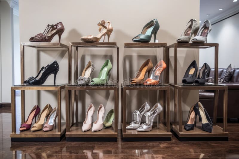 Display of Various Types of Heels and Platforms, in Various Heights and ...