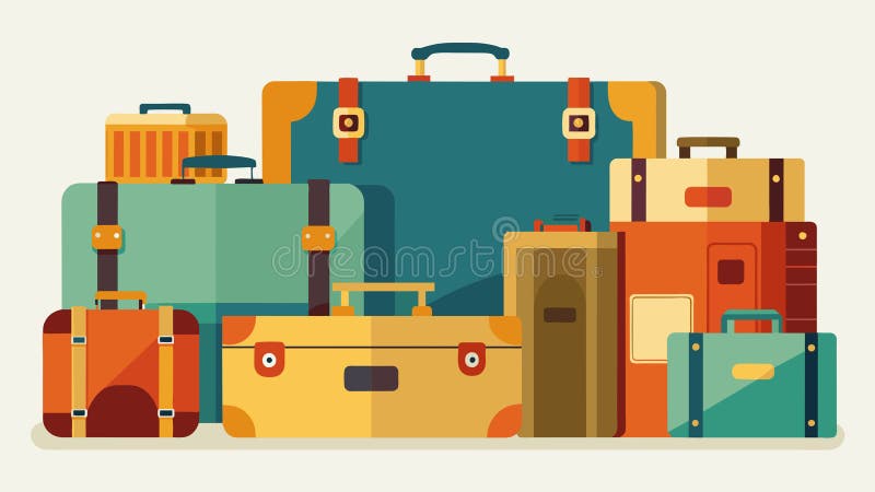 A Display of Vintage Luggage in Various Shapes Sizes and Materials ...
