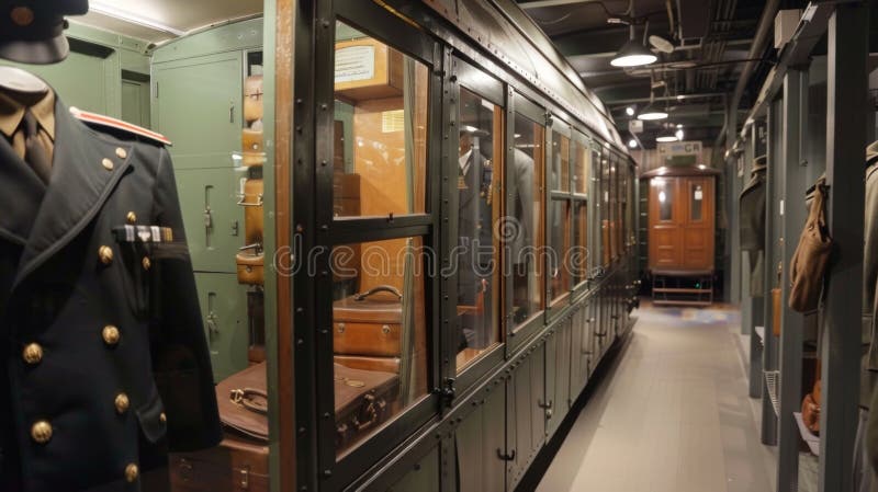A Display of Vintage Train Uniforms and Luggage Adding To the ...