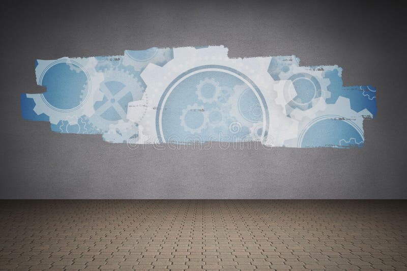 Display on Wall Showing Cogs and Wheels Stock Image - Image of wall ...