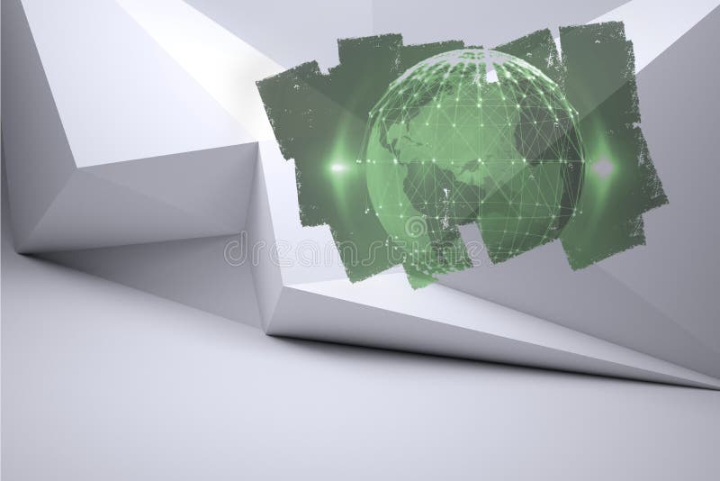 Display on Wall Showing Global Graphic Stock Illustration ...