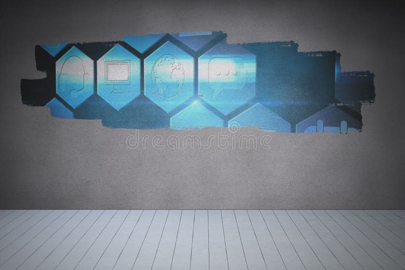 Display on Wall Showing Technology Interface Stock Photo - Image of ...