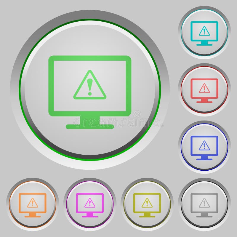 Display Warning Round Glossy Buttons Stock Vector - Illustration of ...