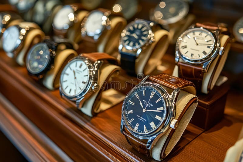 Display of Watches with a Variety of Styles and Colors. Stock Image ...